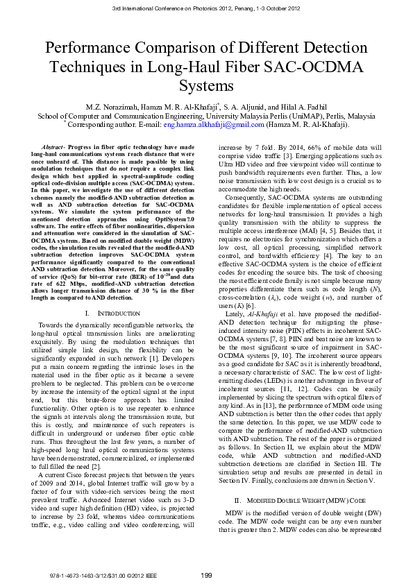 Pdf Performance Comparison Of Different Detection Techniques In Long
