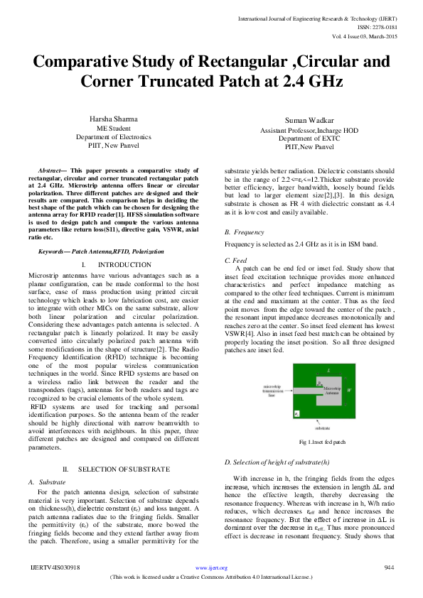 (PDF) Comparative Study of Rectangular ,Circular and Corner Truncated ...