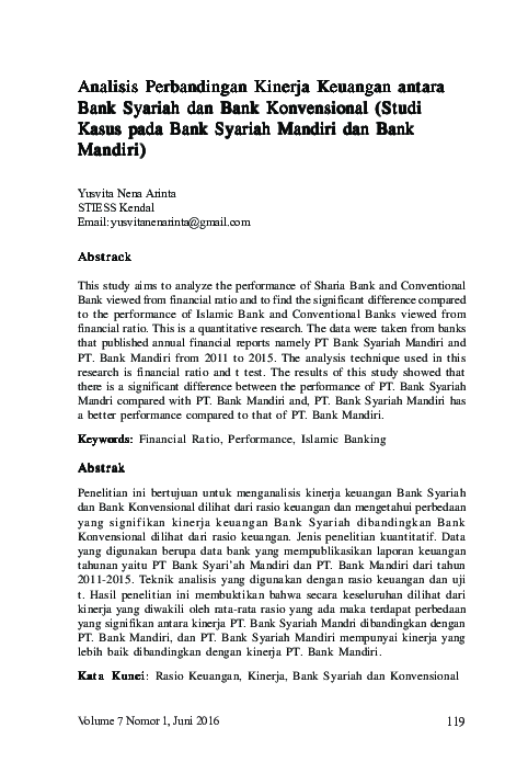 (PDF) Analisis Perbandingan Kinerja Keuangan antara Bank Syariah dan Bank Konvensional (Studi ...