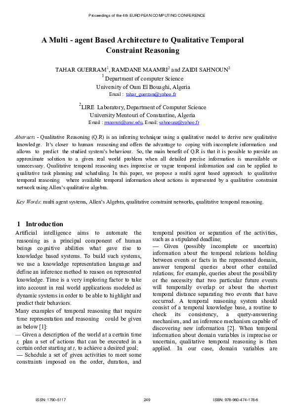 (PDF) A multi - agent based architecture to qualitative temporal ...