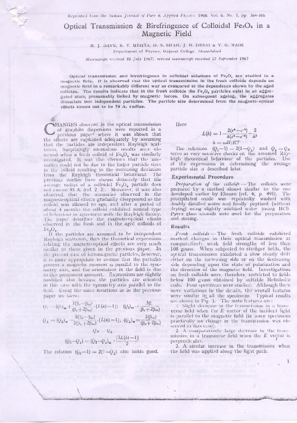 (PDF) Optical transmission and birefringence of colloidal Fe3O4 in a ...