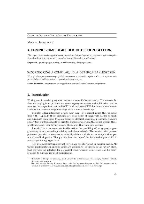 Pdf A Compile Time Deadlock Detection Pattern