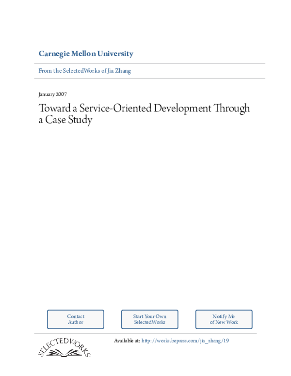 (PDF) Toward a Service-Oriented Development Through a Case Study