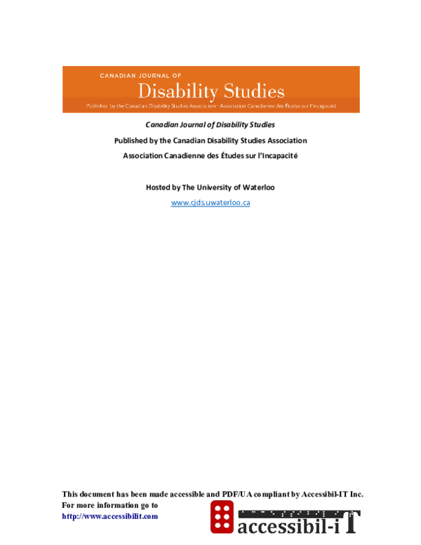 (PDF) Novel Conversations: Connecting With Disability in Three Examples ...