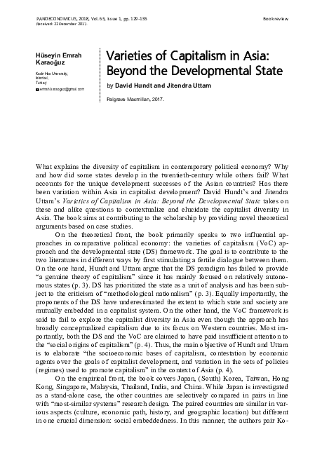 (PDF) Varieties of Capitalism in Asia