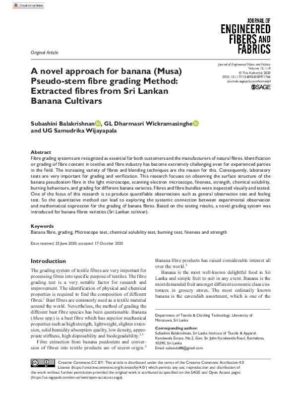 (PDF) A novel approach for banana (Musa) Pseudo-stem fibre grading ...