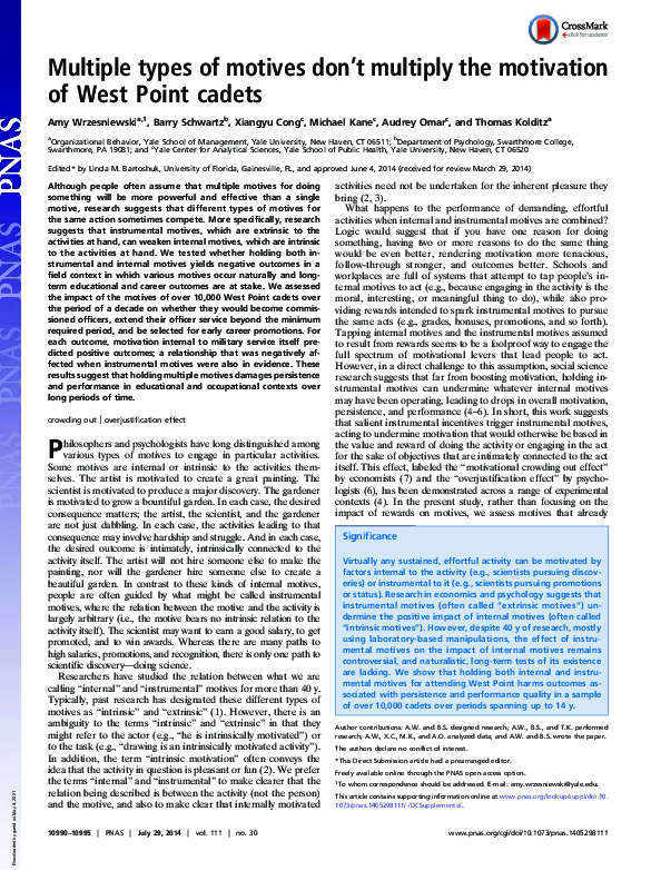 (PDF) Multiple types of motives don't multiply the motivation of West ...