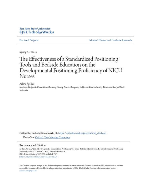 (PDF) The Effectiveness of a Standardized Positioning Tools and Bedside ...