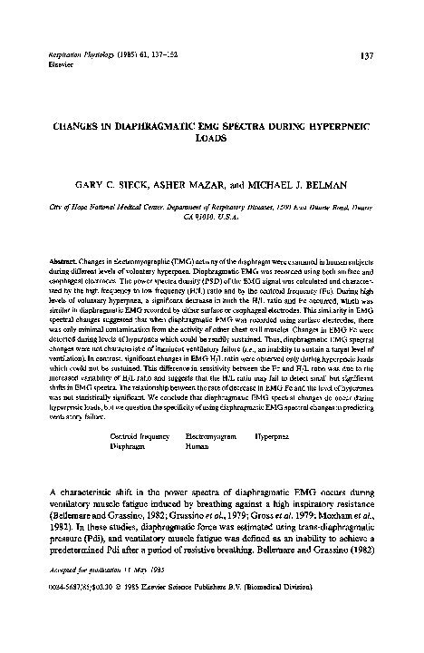 (PDF) Changes in diaphragmatic EMG spectra during hyperpneic loads