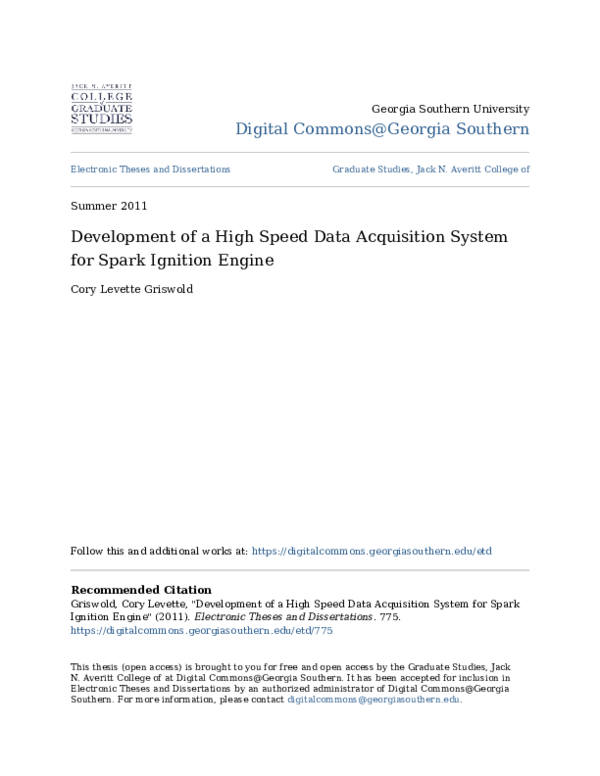 (PDF) Development of a High Speed Data Acquisition System for Spark ...