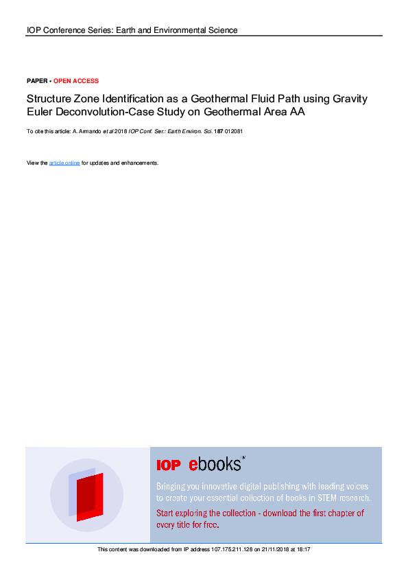 (PDF) Structure Zone Identification as a Geothermal Fluid Path using Gravity Euler Deconvolution ...
