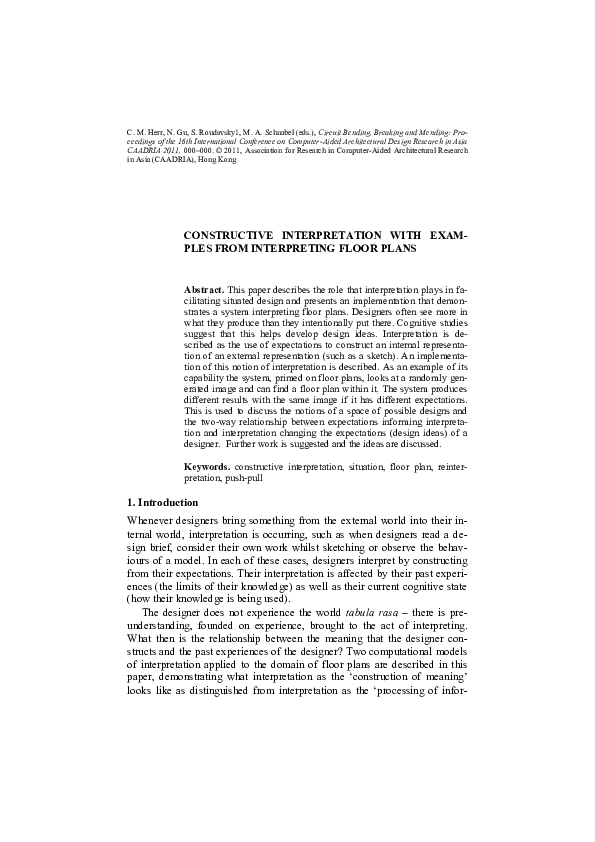 (PDF) Constructive interpretation with examples from interpreting floor plans