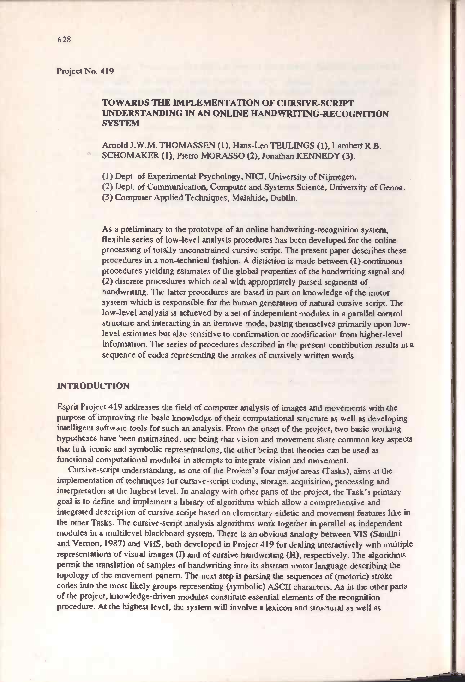 Pdf Towards The Implementation Of Cursive Script Understanding In An