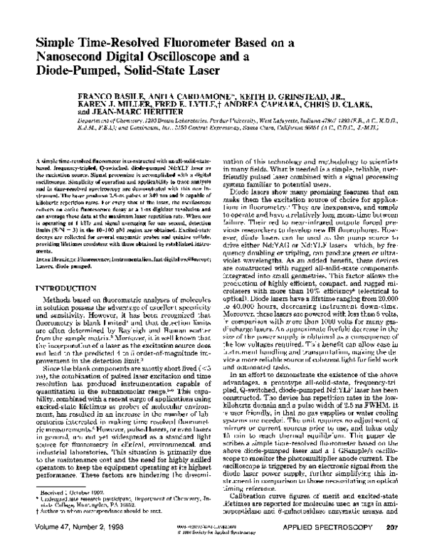 (PDF) Simple Time-Resolved Fluorometer Based on a Nanosecond Digital ...