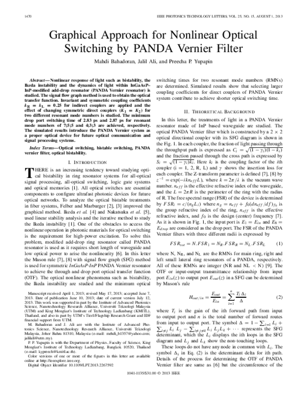 (PDF) Graphical Approach for Nonlinear Optical Switching by PANDA ...
