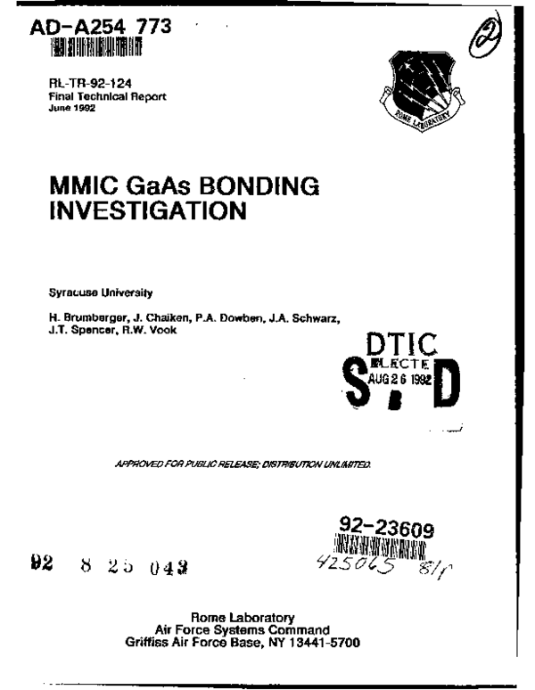 (PDF) MMIC GaAs Bonding Investigation