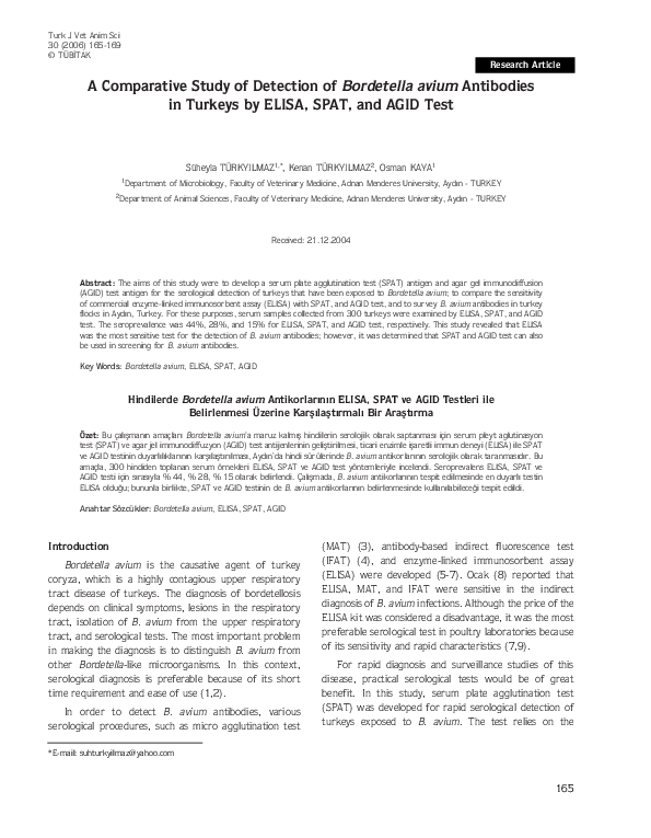 (PDF) A comparative study of detection of Bordetella avium antibodies ...
