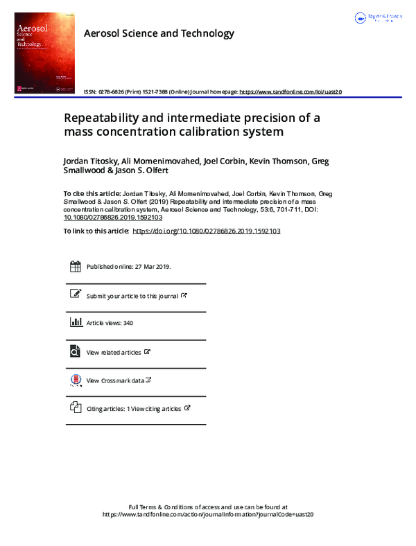 (PDF) Repeatability and intermediate precision of a mass concentration ...