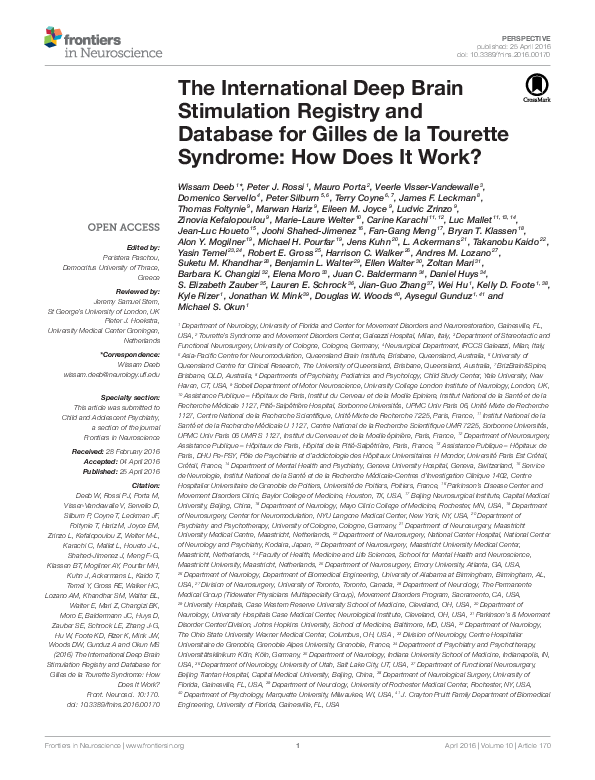 Pdf The International Deep Brain Stimulation Registry And Database