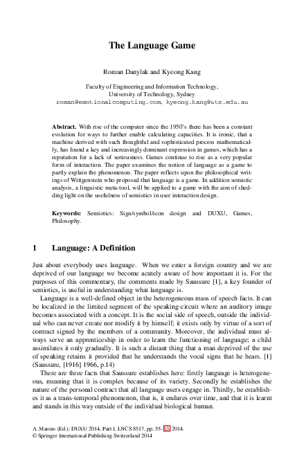 (PDF) The Language Game