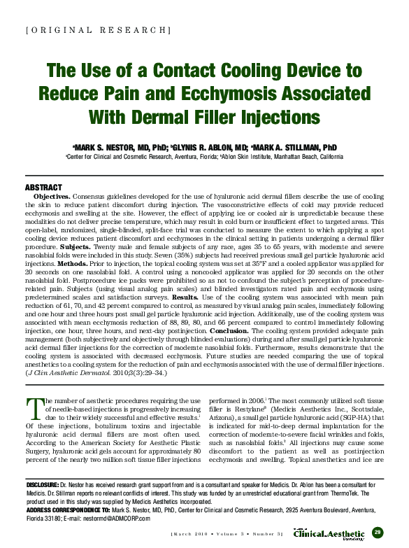 (PDF) The use of a contact cooling device to reduce pain and ecchymosis ...