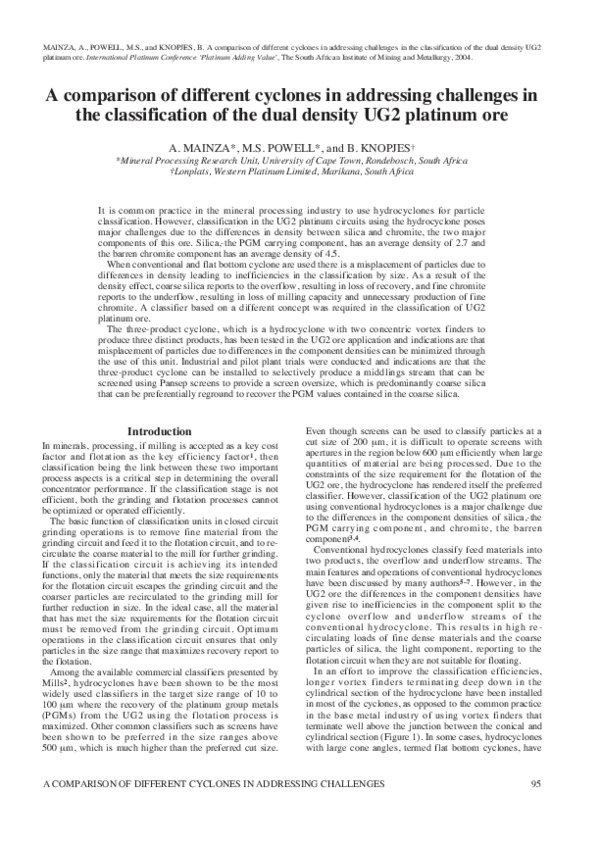 (PDF) A comparison of different cyclones in addressing challenges in ...