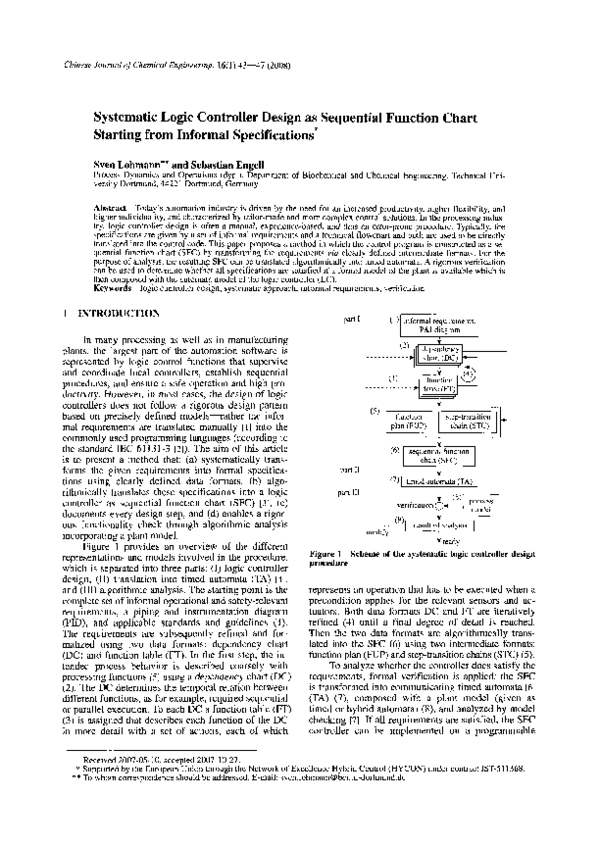 (PDF) Systematic Logic Controller Design as Sequential Function Chart Starting from Informal ...