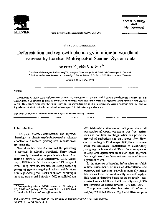 (PDF) Deforestation and regrowth phenology in miombo woodland-assessed ...