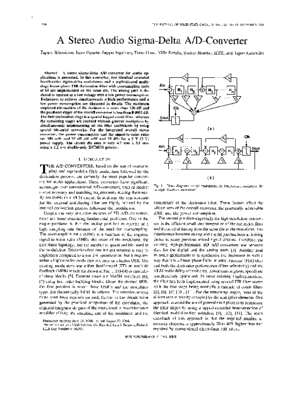 (PDF) A stereo audio sigma-delta A/D-converter
