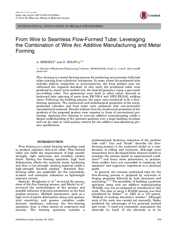 (PDF) From Wire to Seamless Flow-Formed Tube: Leveraging the ...