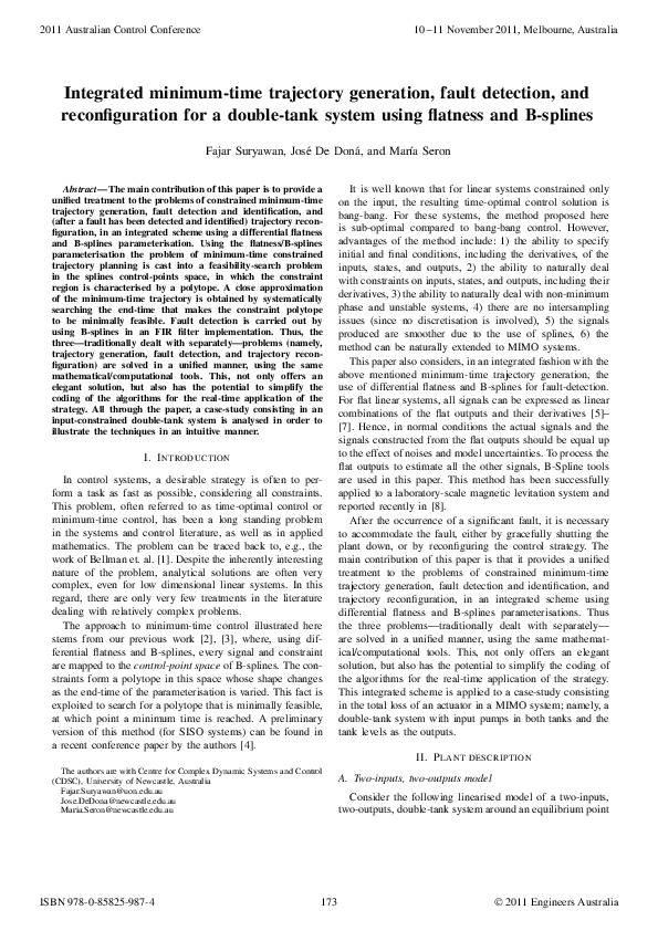 (PDF) Integrated minimum-time trajectory generation, fault detection, and reconfiguration for a ...