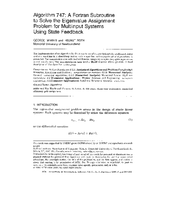 Pdf Algorithm 742 L2cxft A Fortran Subroutine For Least Squares Data Fitting With