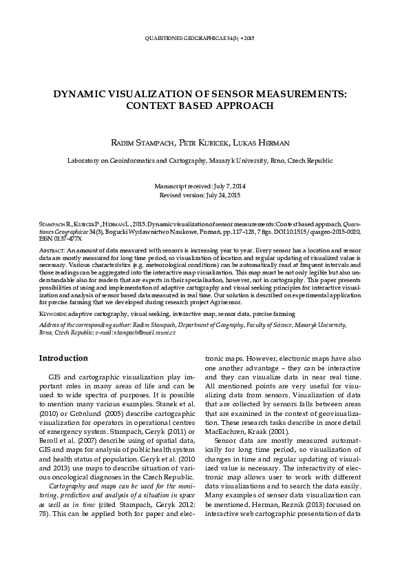 (PDF) Dynamic Visualization Of Sensor Measurements: Context Based Approach