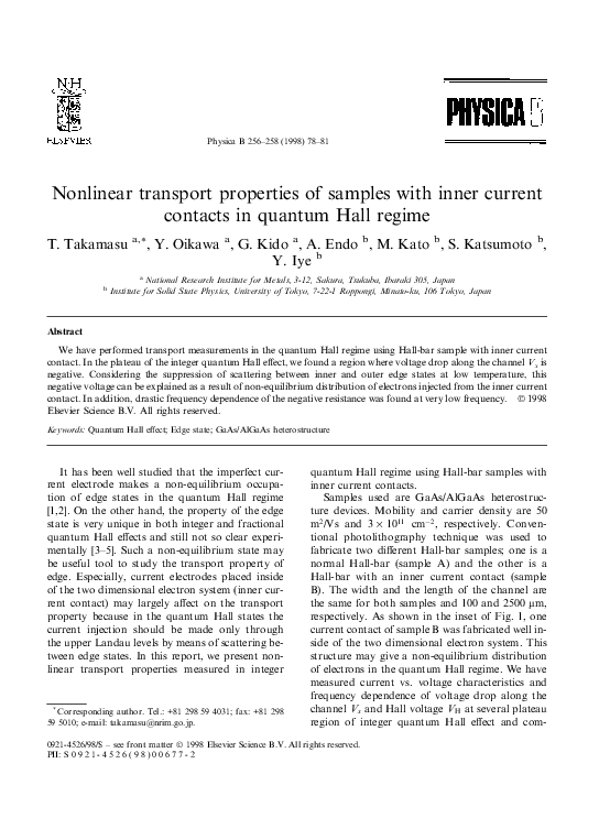 (PDF) Nonlinear transport properties of samples with inner current ...