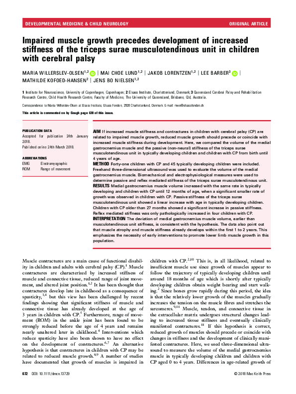 (PDF) Impaired muscle growth precedes development of increased ...