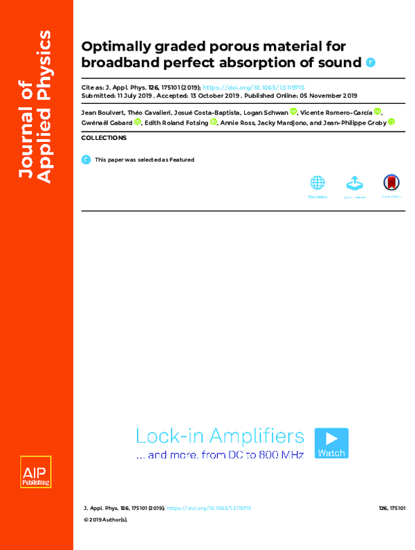 (PDF) Optimally graded porous material for broadband perfect absorption ...