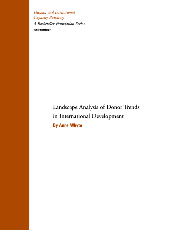 (PDF) Landscape Analysis of Donor Trends in International Development