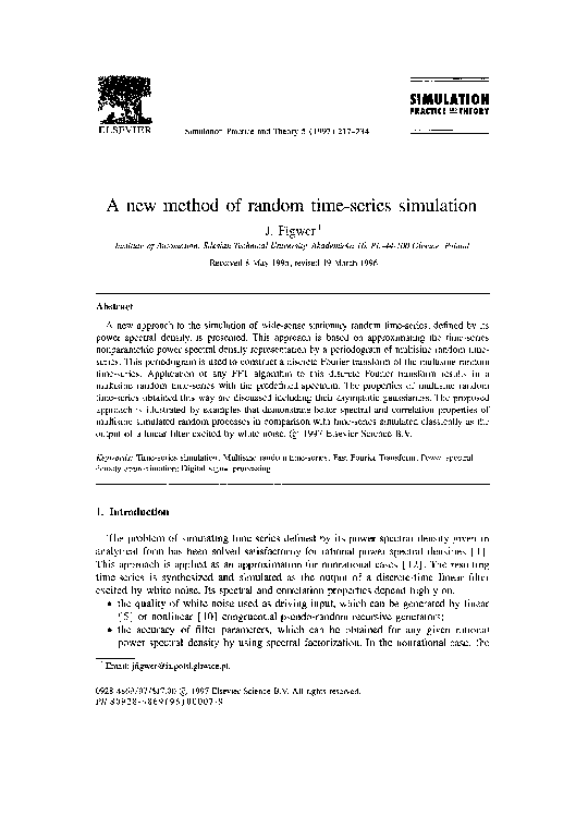 (PDF) A new method of random time-series simulation