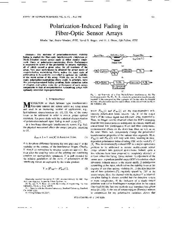 (PDF) Polarization-induced fading in fiber-optic sensor arrays