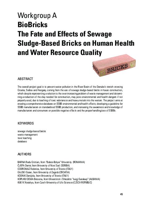 (PDF) Workgroup A. BioBricks. The Fate and Effetct of Sewage Sludge ...