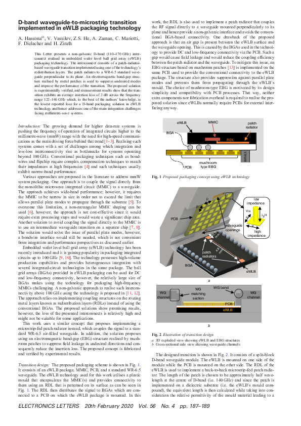 (PDF) D-band Waveguide-to-microstrip Transition Implemented in eWLB ...
