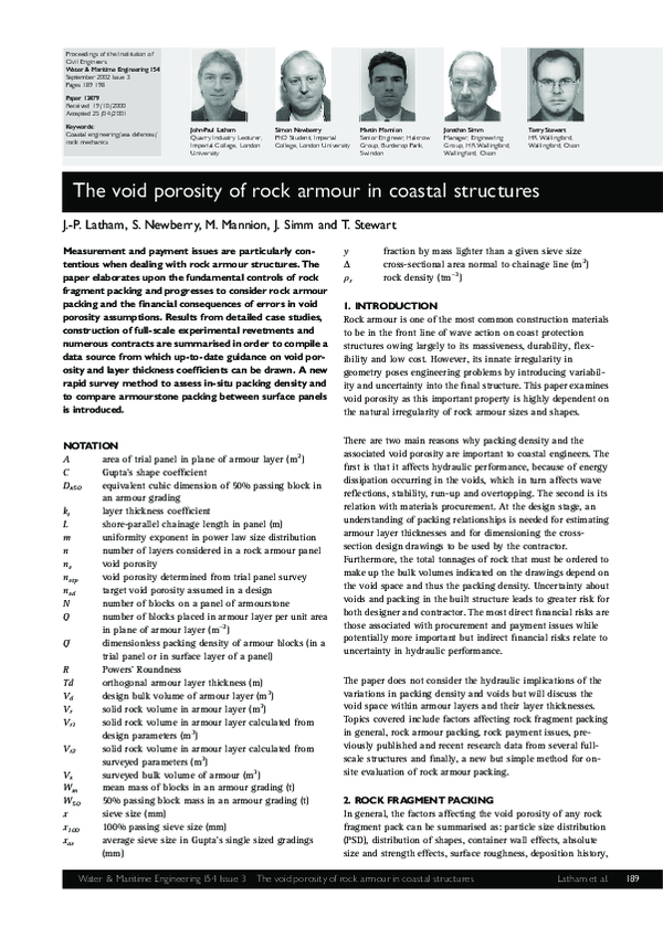 (PDF) The Void Porosity of Rock Armour in Coastal Structures with ...