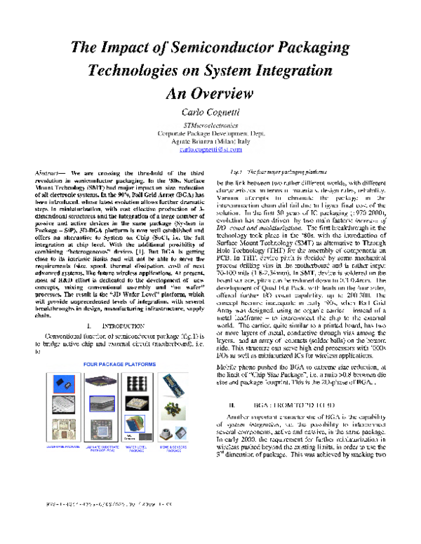 (PDF) The impact of semiconductor packaging technologies on system ...