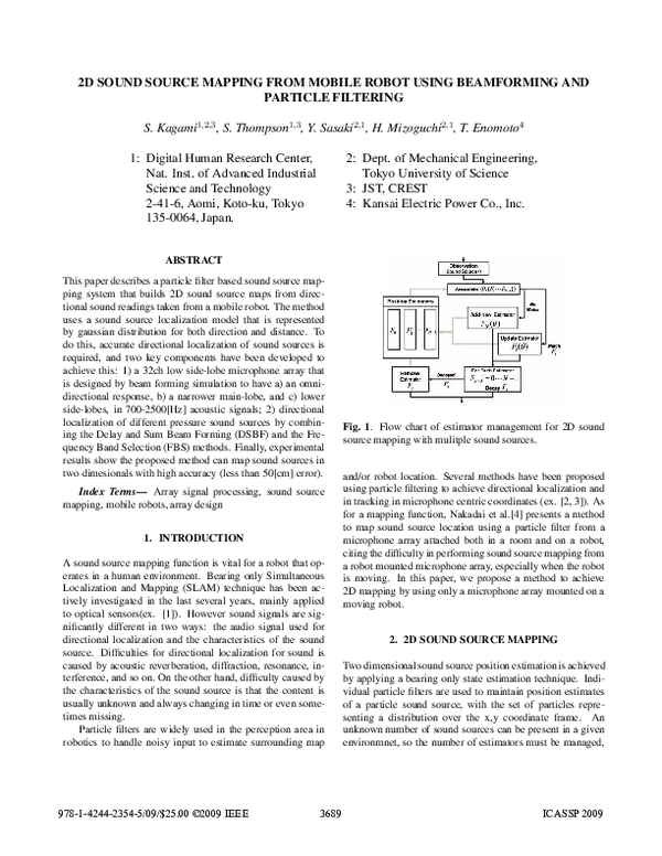 Pdf 2d Sound Source Mapping From Mobile Robot Using Beamforming And Particle Filtering