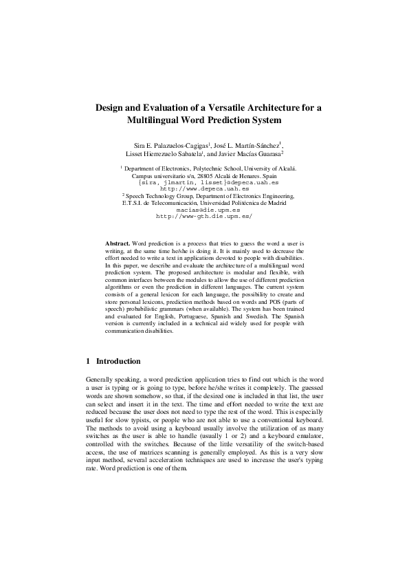 (PDF) Design and Evaluation of a Versatile Architecture for a ...