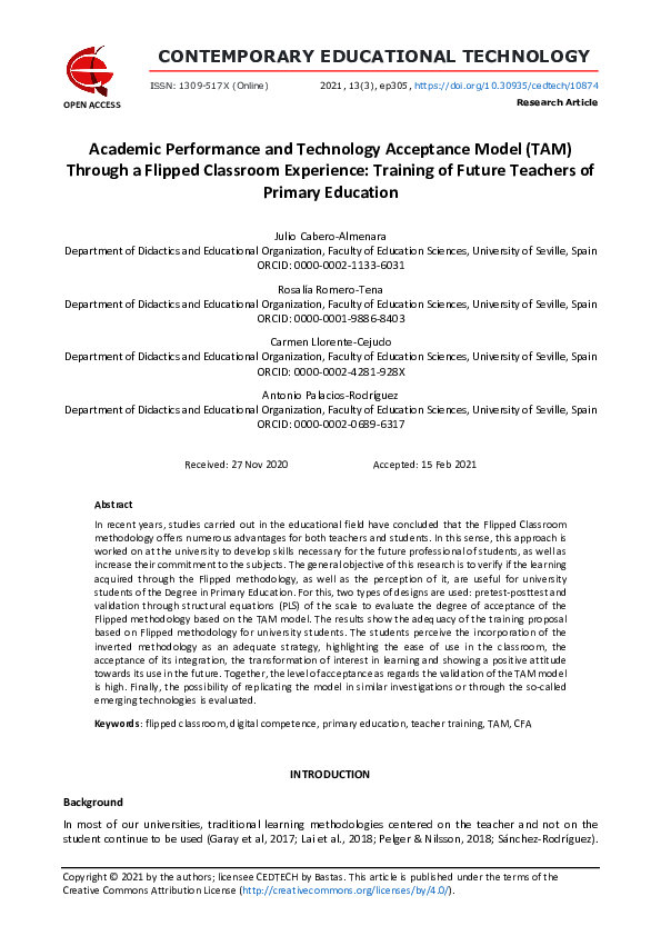 (PDF) Academic performance and technology acceptance model tam through ...