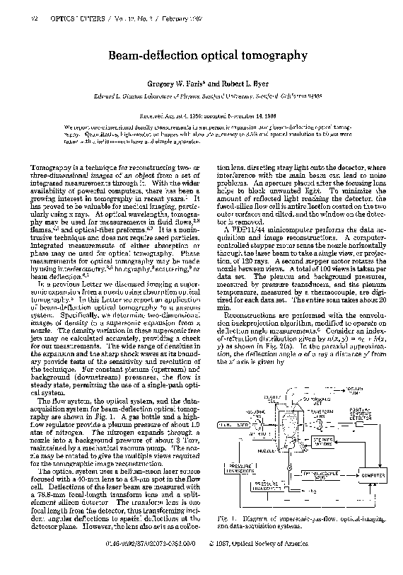 (PDF) Beam-deflection optical tomography