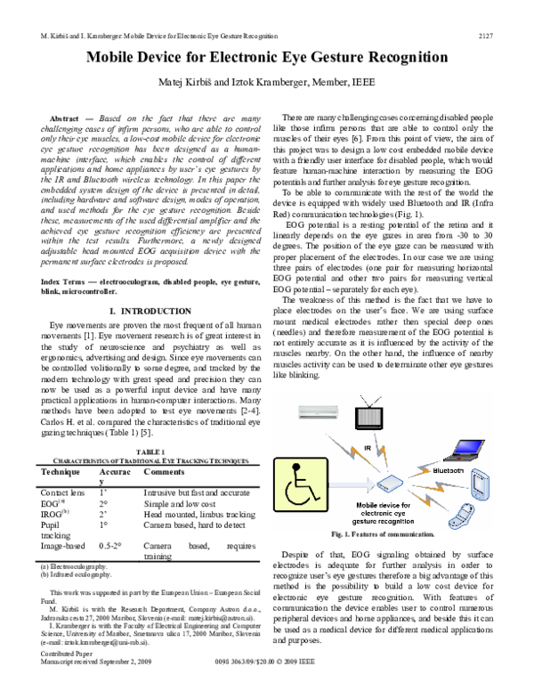 (PDF) Mobile device for electronic eye gesture recognition