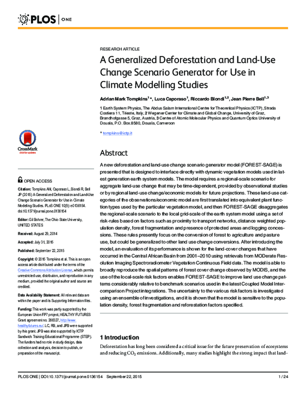 (PDF) A Generalized Deforestation and Land-Use Change Scenario ...