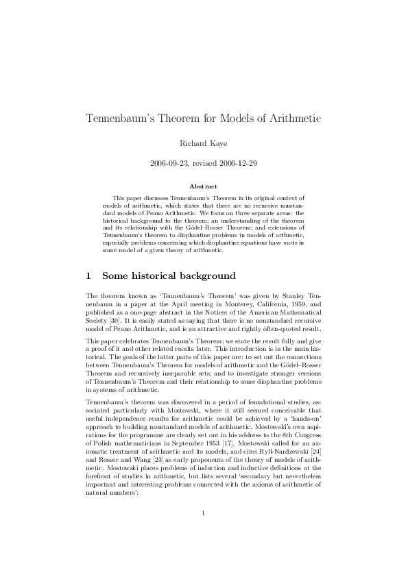 (PDF) Set Theory, Arithmetic, and Foundations of Mathematics (PDF) Set Theory, Arithmetic, and Foundations of Mathematics